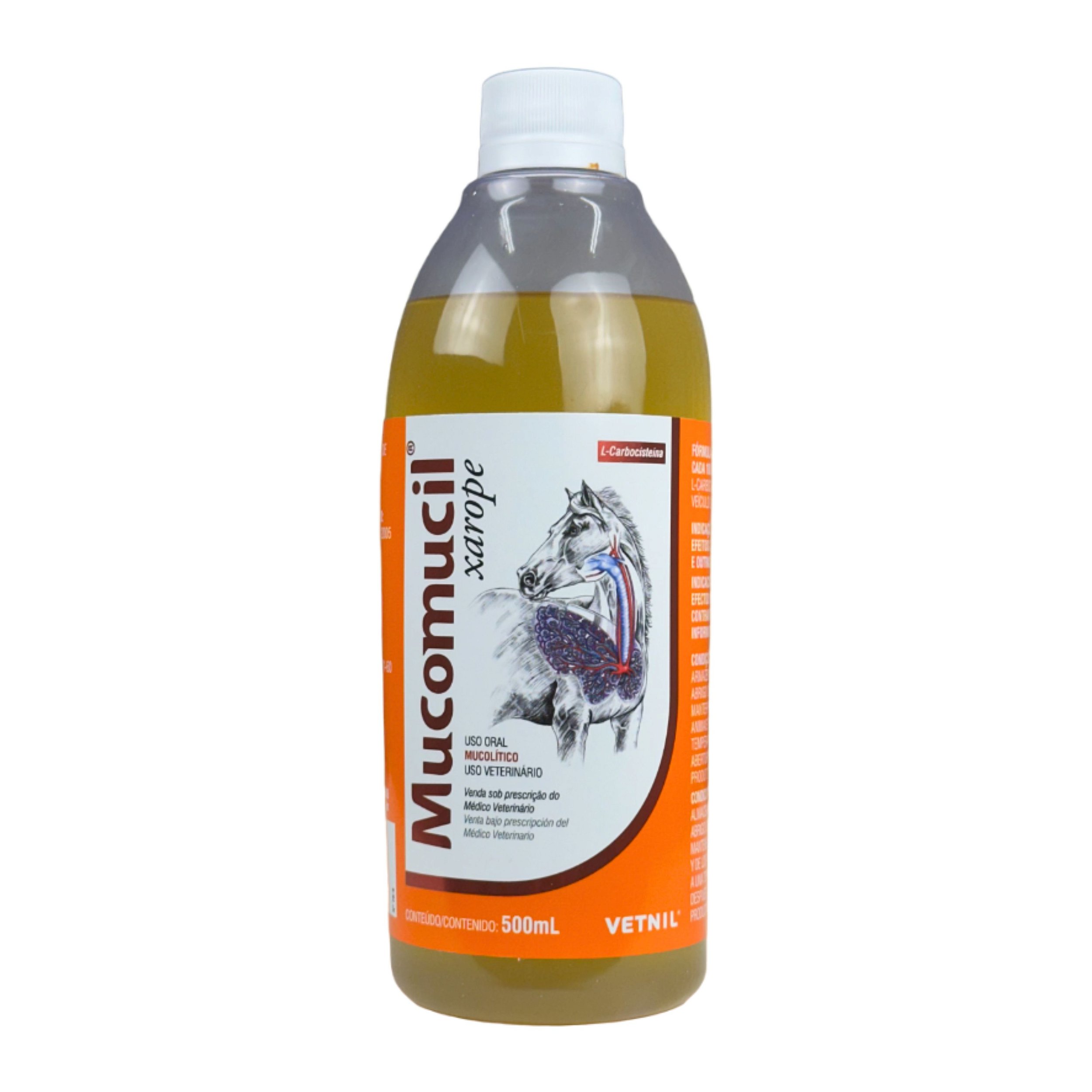 Mucomucil Xarope 500 mL - Vetnil - Kajavet Farmácia Veterinária