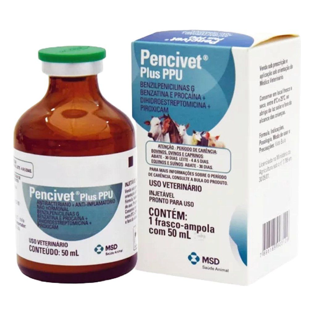 Pencivet Plus PPU 50 mL - MSD - Kajavet Farmácia Veterinária