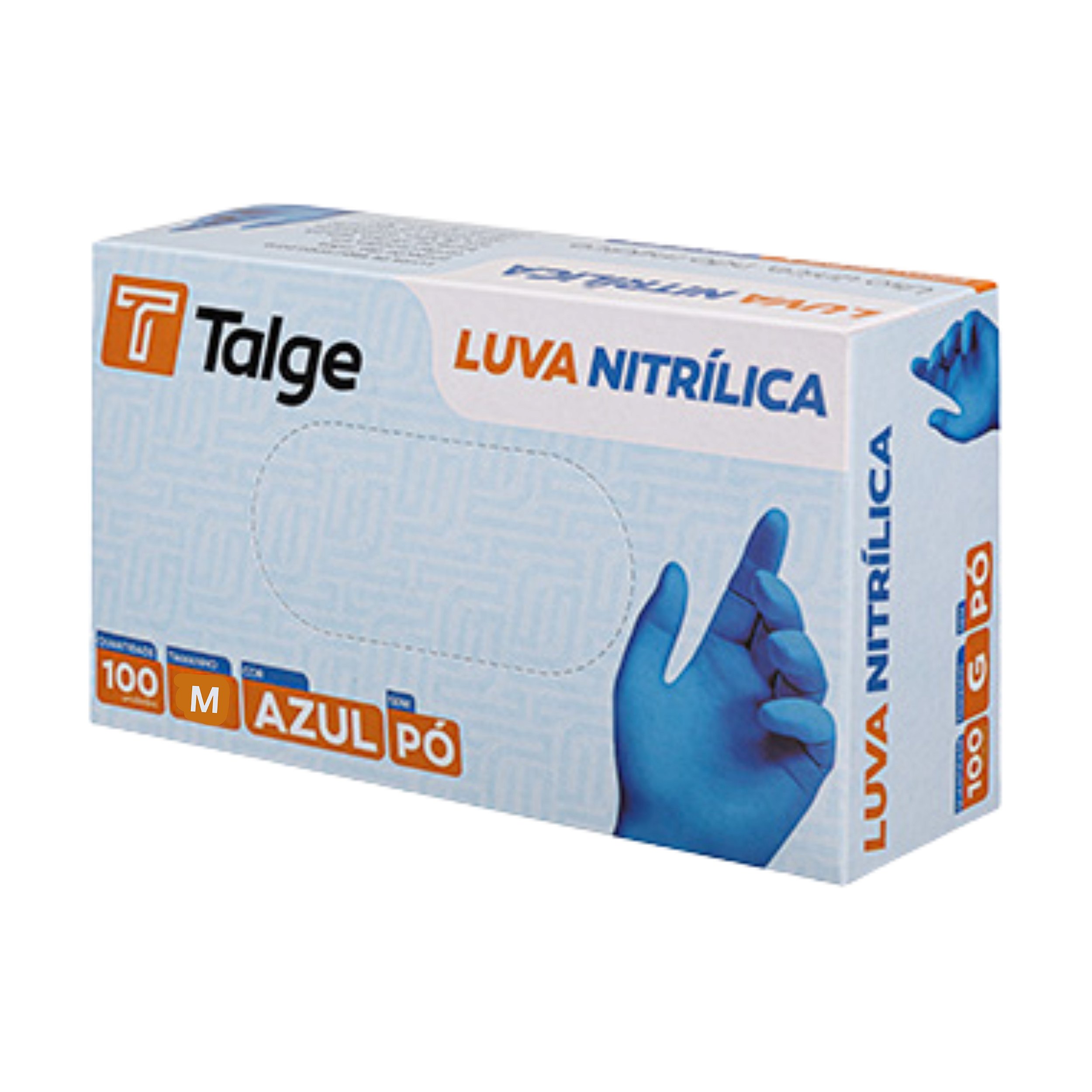Luva Nitrílica Azul Sem Pó 100 Unidades Tamanho M - Talge - Kajavet ...