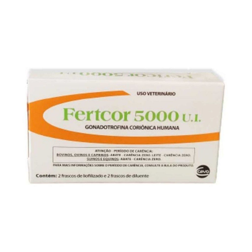 Fertcor Hcg 5000 UI Kit Com 2 Ampolas + 2 Diluentes - Ceva - Kajavet ...