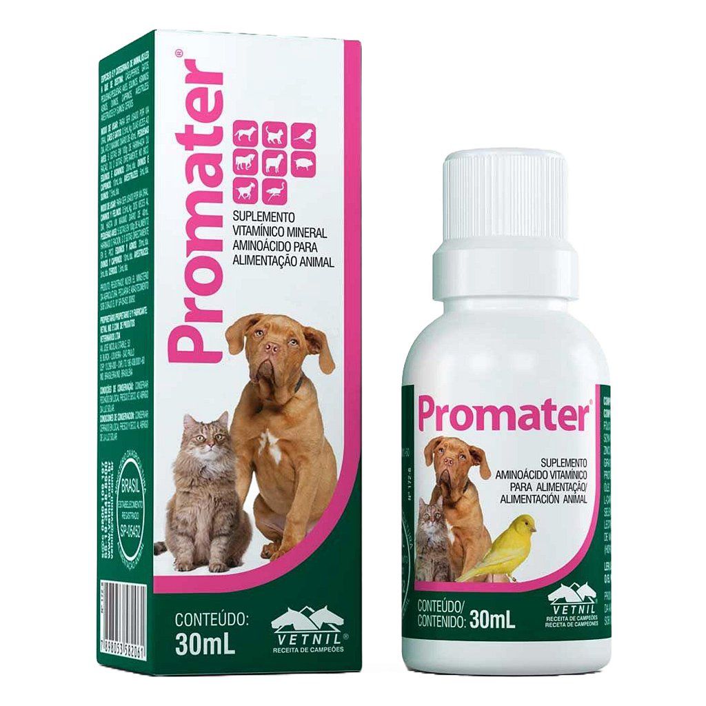 Promater Líquido 30 mL - Vetnil - Kajavet Farmácia Veterinária