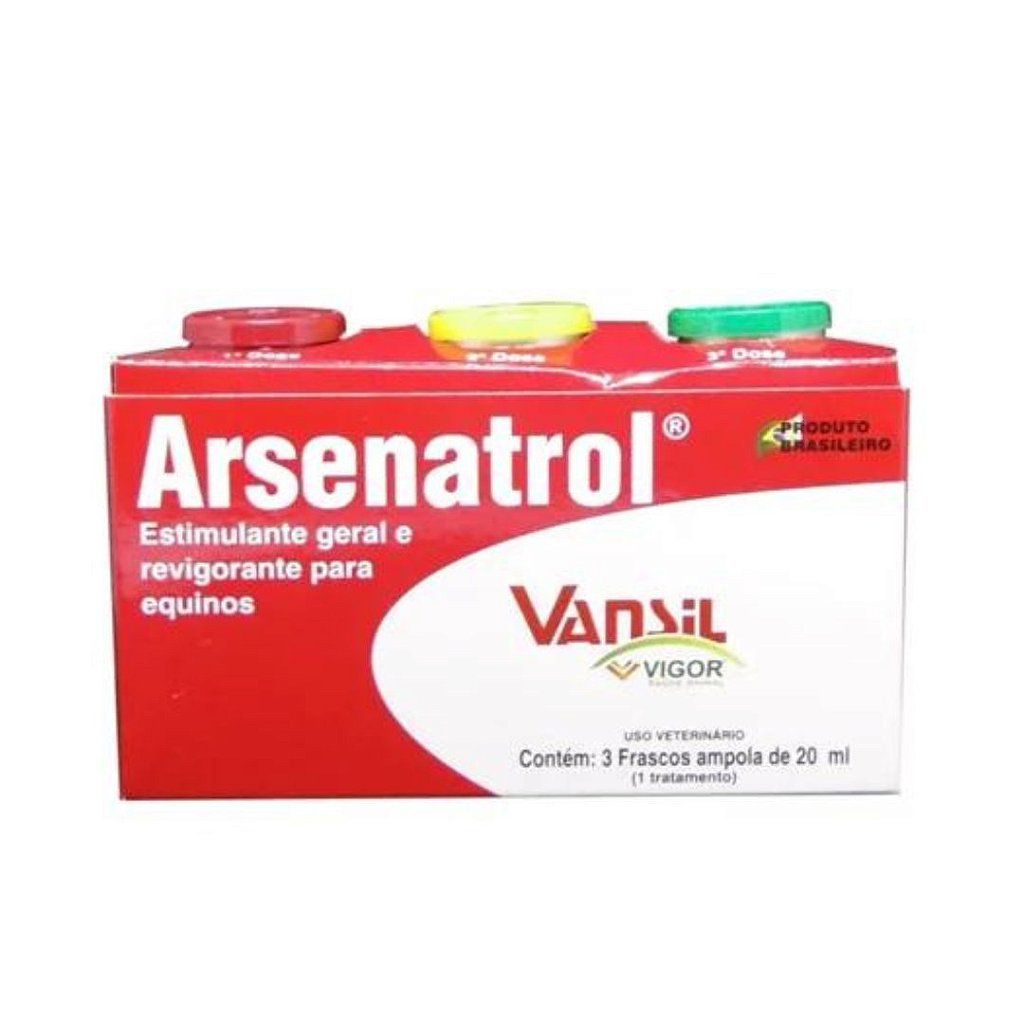 Arsenatrol Com 3 Ampolas de 20 mL - Vansil - Kajavet Farmácia Veterinária