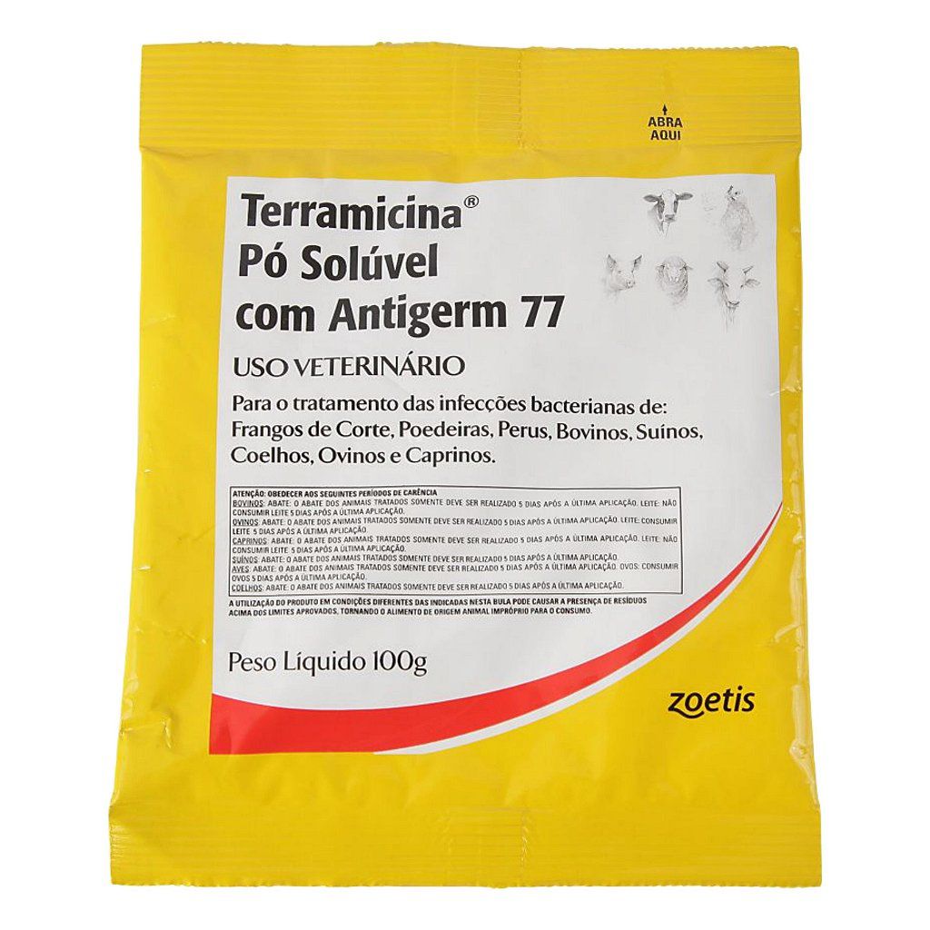 Terramicina Pó Solúvel Com Antigerm 77 100 Gr - Zoetis - Kajavet ...