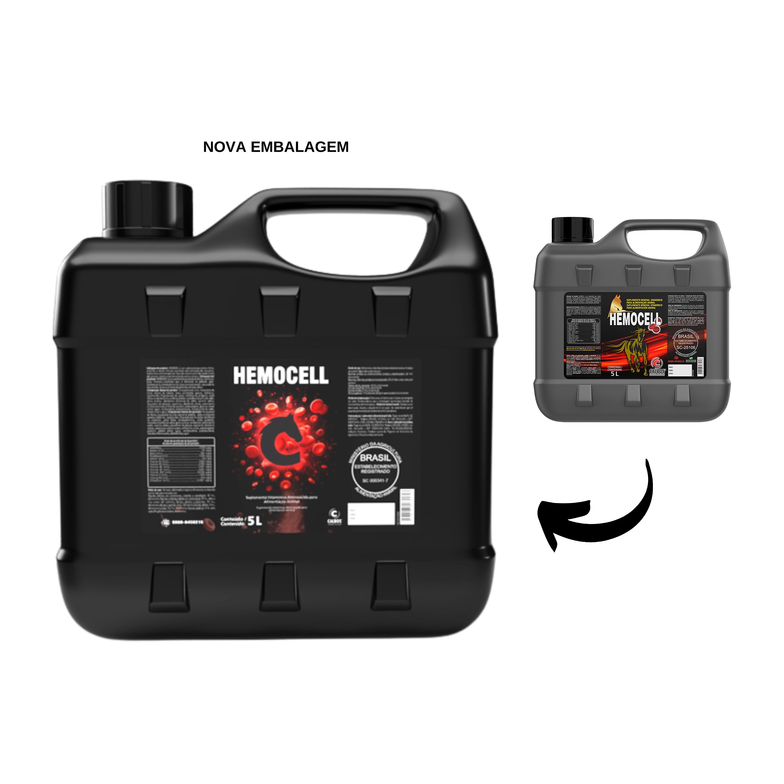 Hemocell Galão 5 Lt - Calbos - Kajavet Farmácia Veterinária
