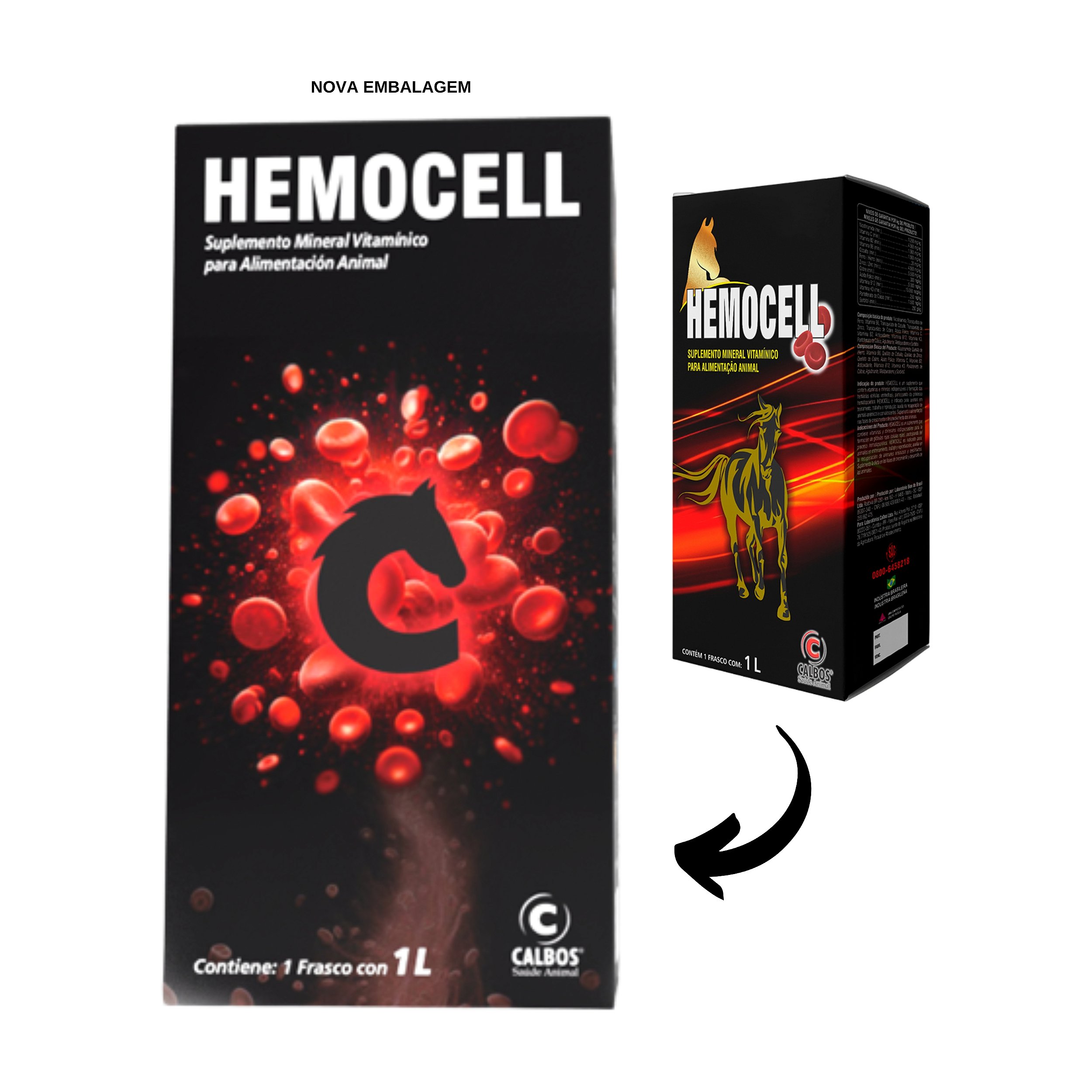 Hemocell 1 Lt - Calbos - Kajavet Farmácia Veterinária
