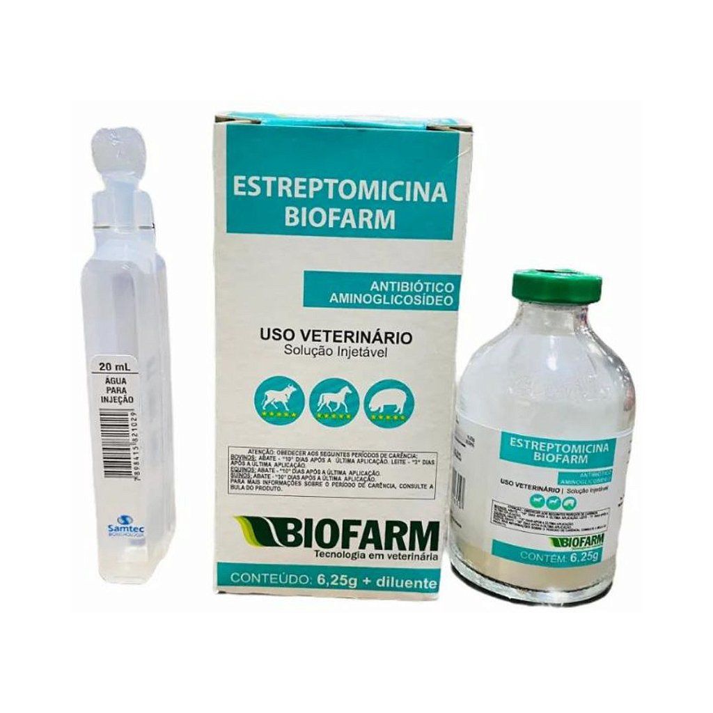 Estreptomicina 6,25 Gr - Biofarm - Kajavet Farmácia Veterinária