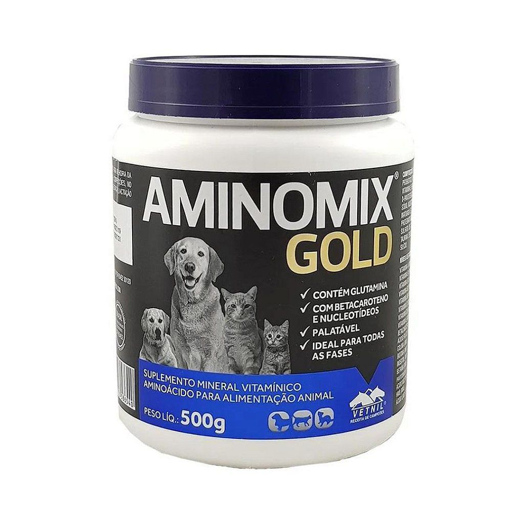 Aminomix Gold 500 Gr - Vetnil - Kajavet Farmácia Veterinária