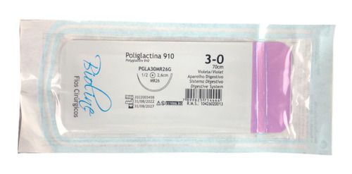Pgla Fio Poliglactina-910 N 3-0 70 Cm 1/2 R 2,6 Cm Caixa Com 36 Unidades - Bioline - Kajavet ...