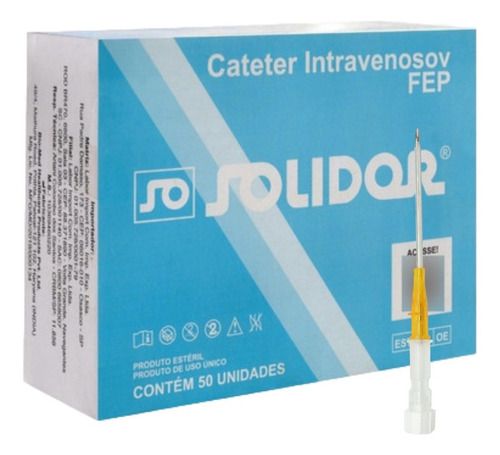 Cateter Intravenoso 14G/45mm Caixa Com 50 Unidades - Solidor - Kajavet Farmácia Veterinária