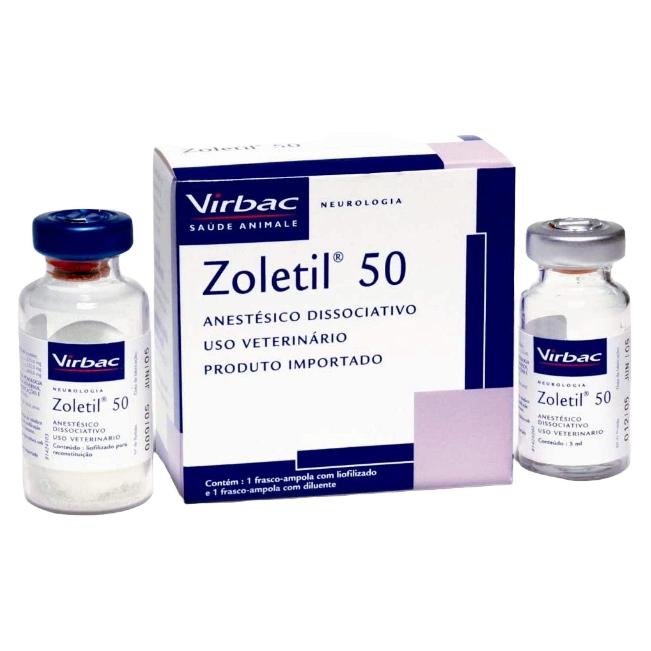 Zoletil 50 5 mL (Controlado) - Virbac - Kajavet Farmácia Veterinária