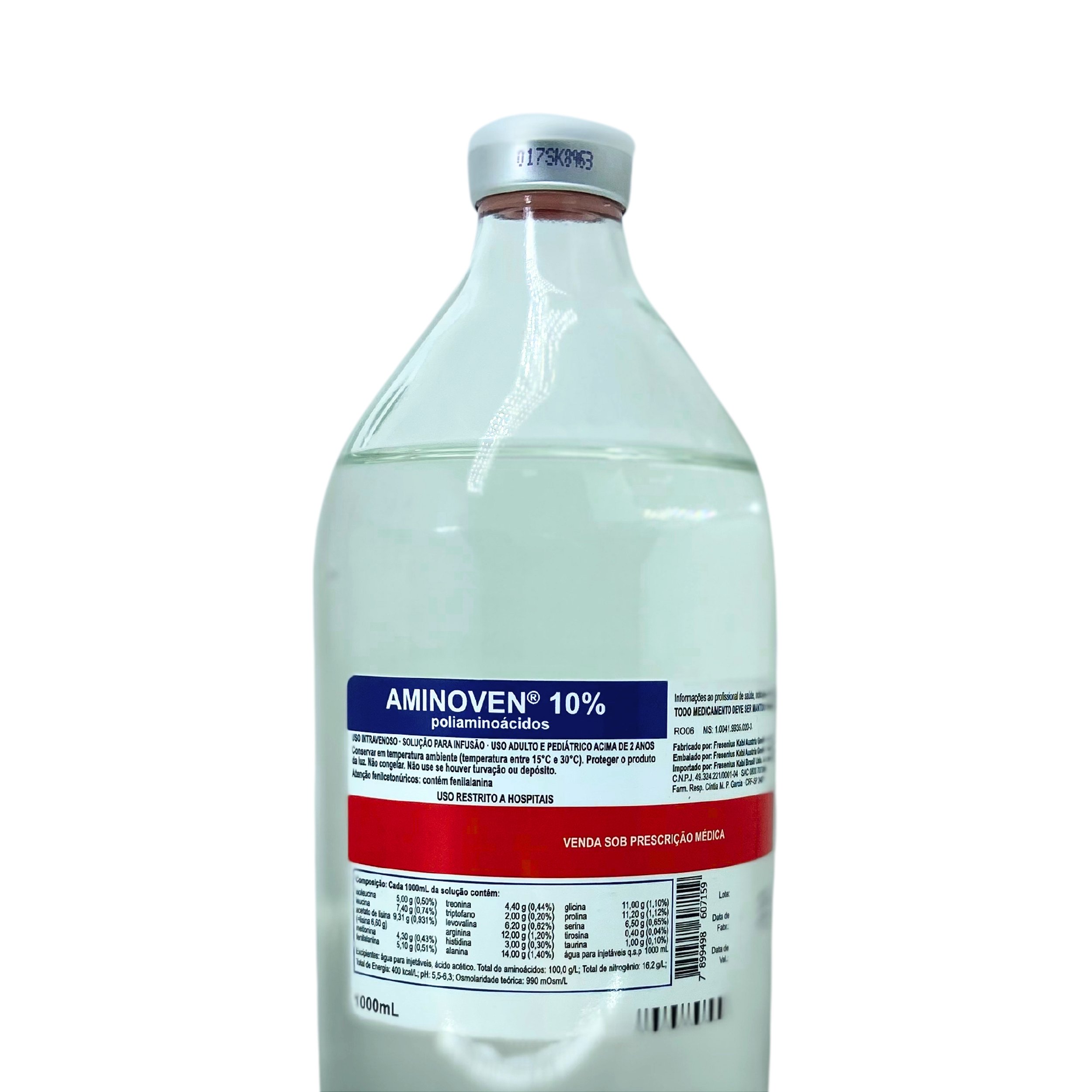 Aminoven 10% 1 Lt - Fresenius Kabi - Kajavet Farmácia Veterinária
