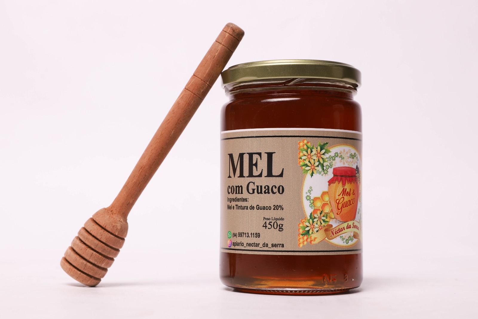 Mel com Guaco Néctar da Serra pote de 450g - apiarionectarda serra.com.br