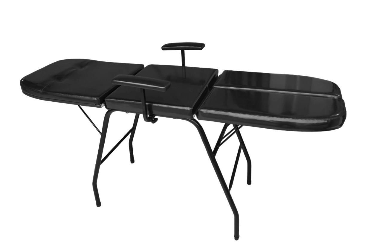 Maca 3 posições bi-perna com apoio de braço preta - Dafer - Dental Caliari