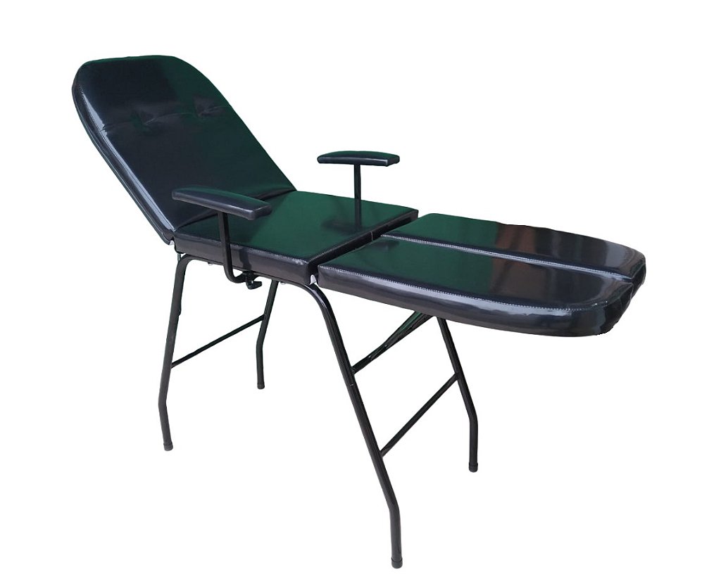 Maca 3 posições bi-perna com apoio de braço preta - Dafer - Dental Caliari