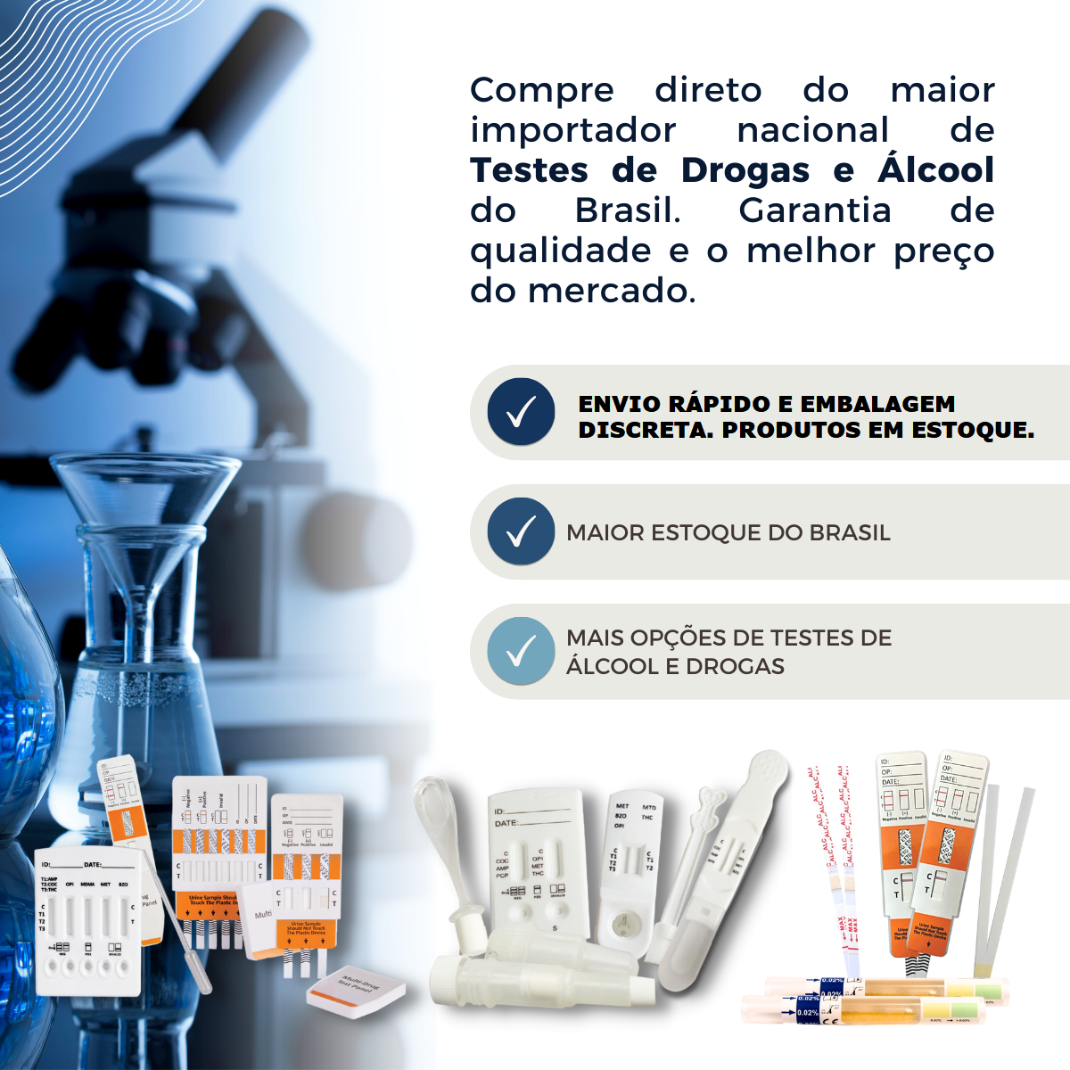 Teste Multidrogas 8 Drogas (Saliva) - Cx 10 Unid - Grupo América Saúde