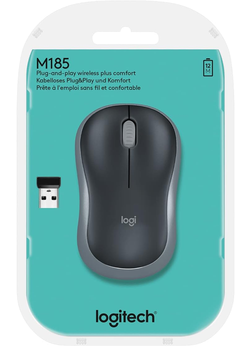 Mouse Wireless Logitech, Mouse Logitech M185, Mouse Sem Fio Cinza ...