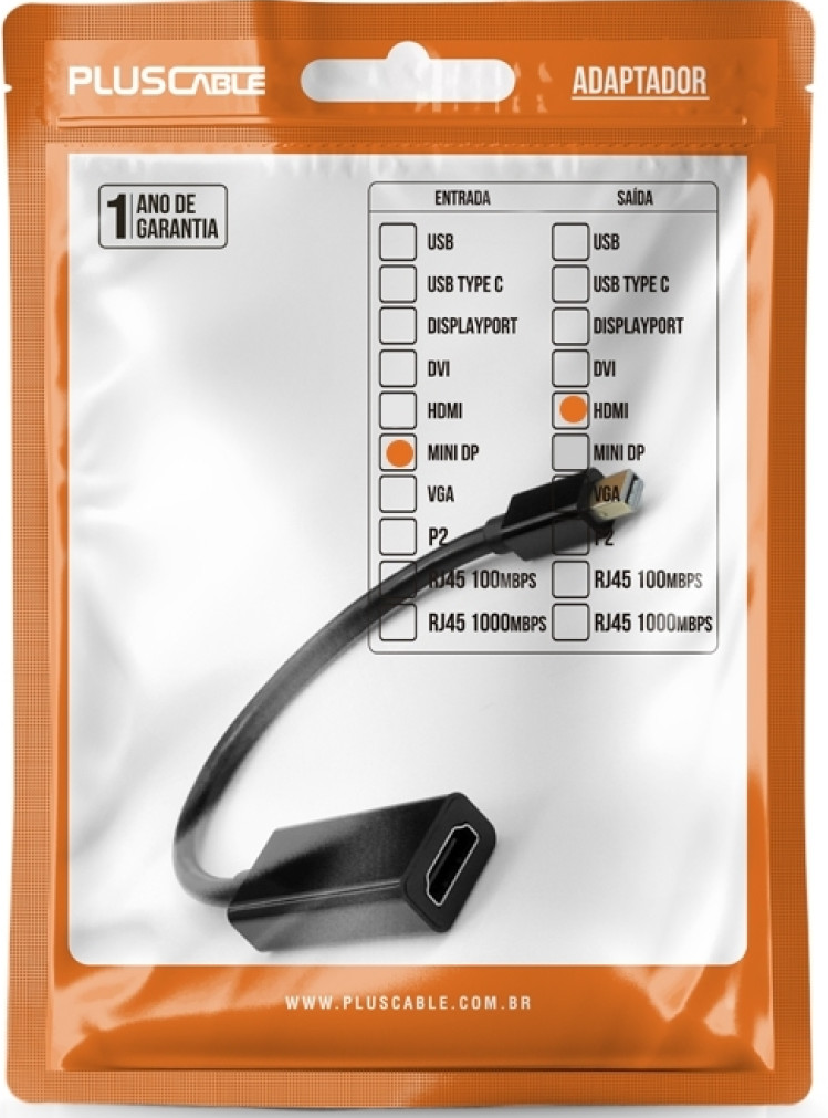 Cabo Adaptador Mini Displayport x HDMI Plus Cable, Cabo Plus Cable ...