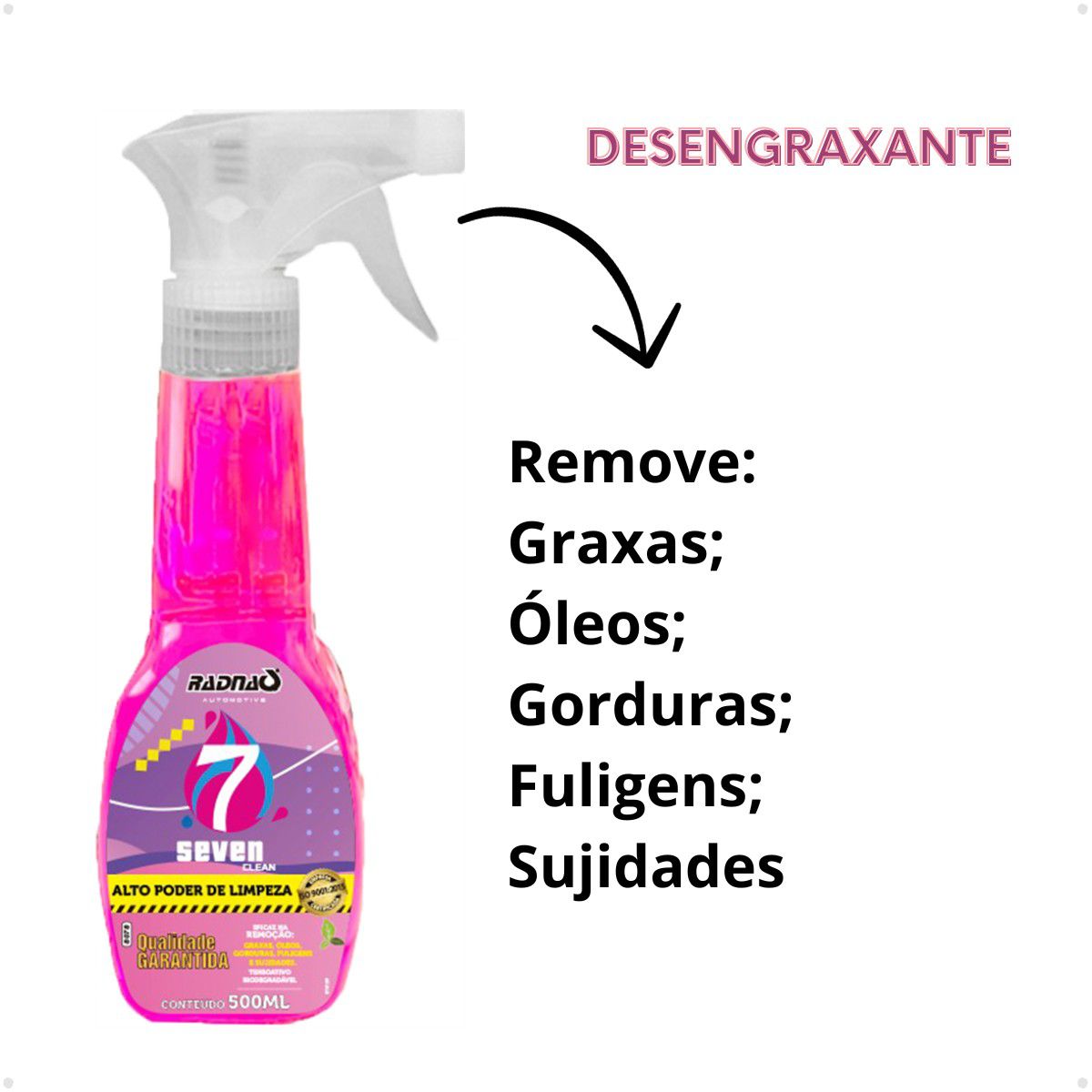 Desengraxante Spray Seven Clean 500ML RADNAQ - R7 - Auto Peças Pingo D ...