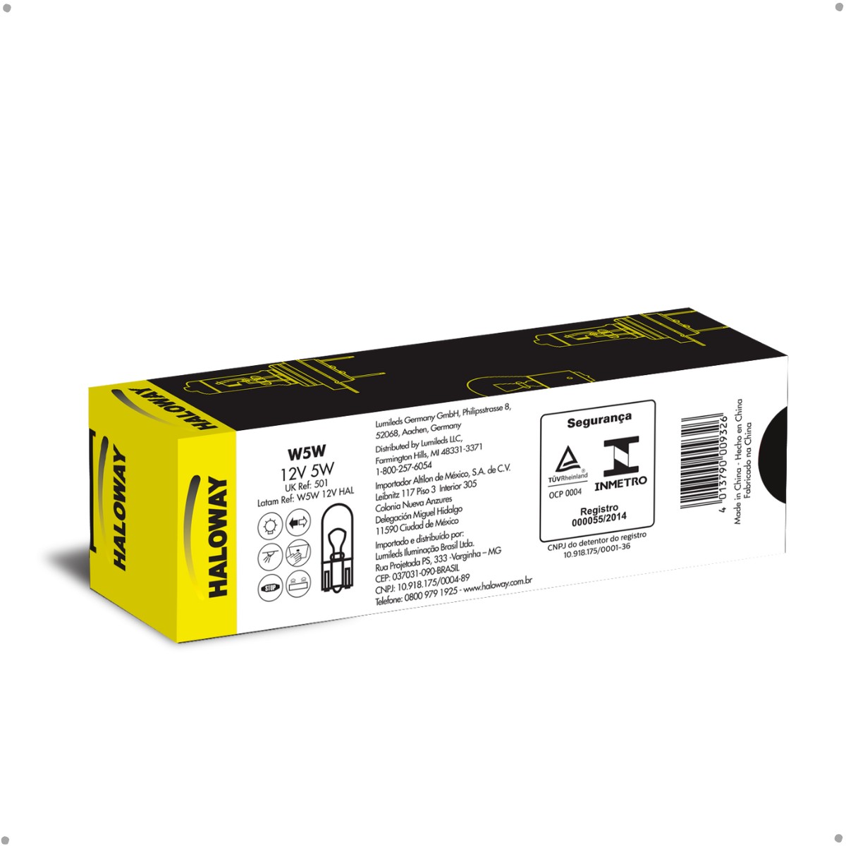 Lâmpada Pingo D'agua G 12V 5W Haloway - W5W - Auto Peças Pingo D' ouro