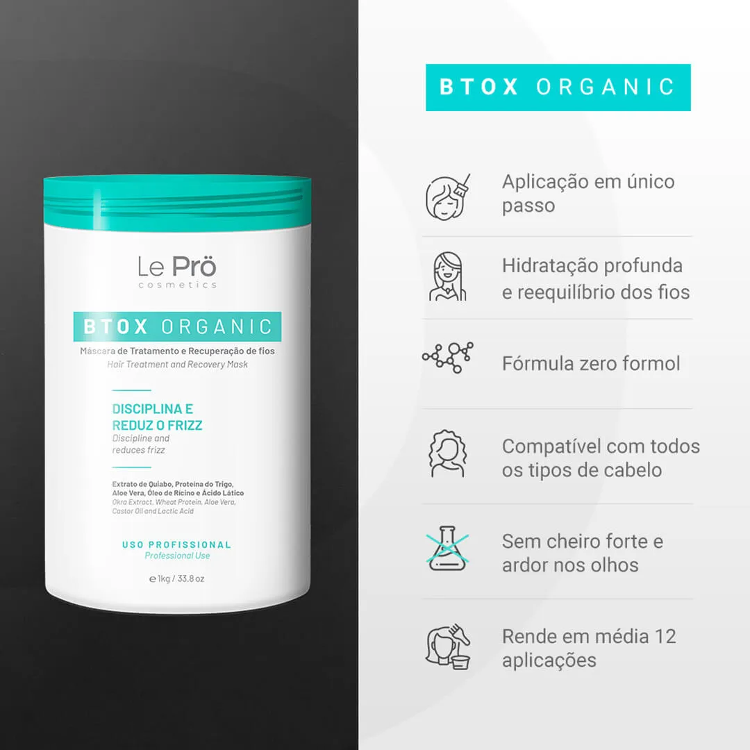 Btox Capilar Organic Le Pro Cosmetics 1kg - SHALOM COSMÉTICOS