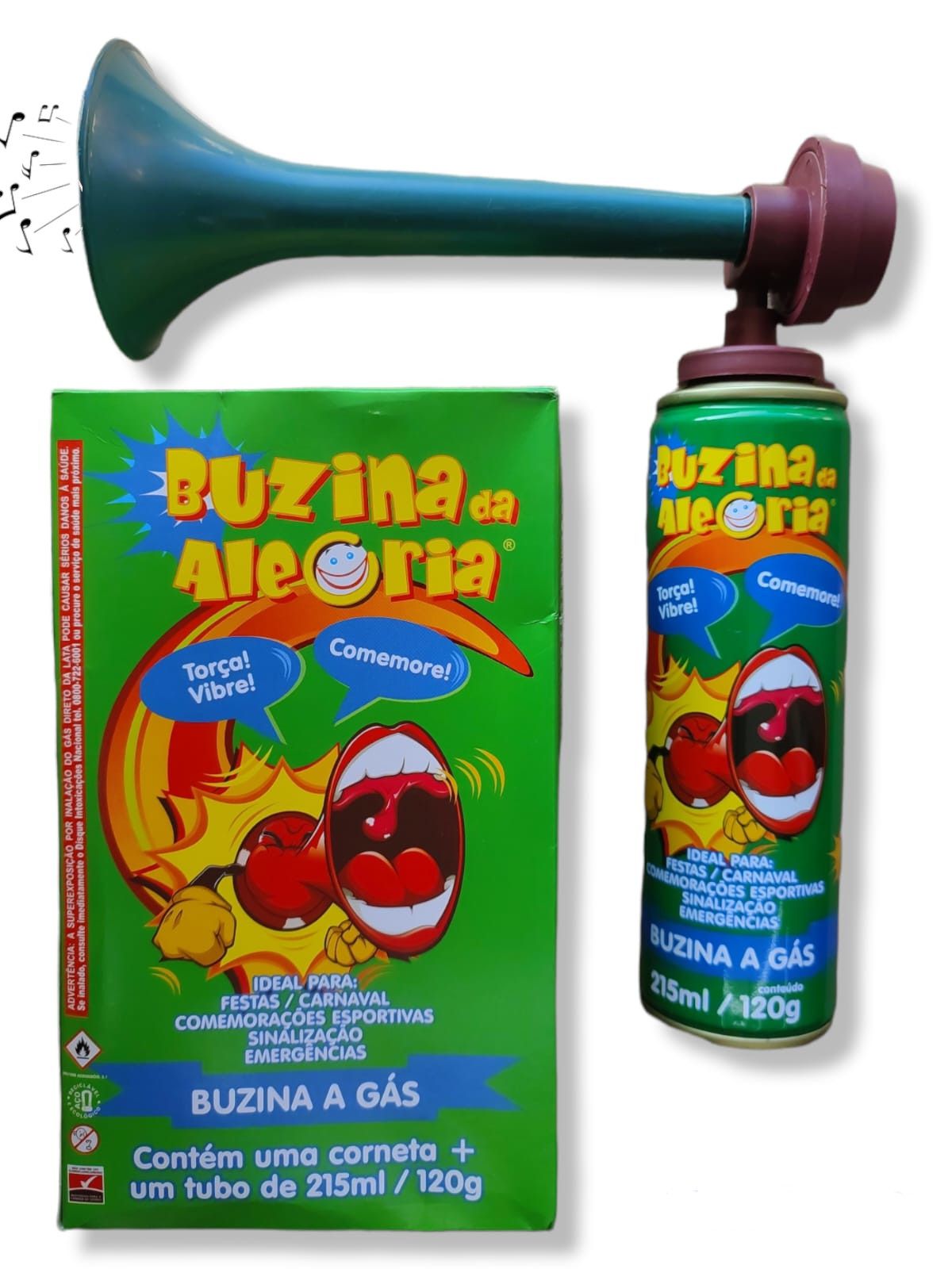 BUZINA GÁS BRASIL ALEGRIA SPRAY CORNETA CARNAVAL FESTA CASAMENTO FUTEBOL + BUZINA Nº2 - Loja do ...