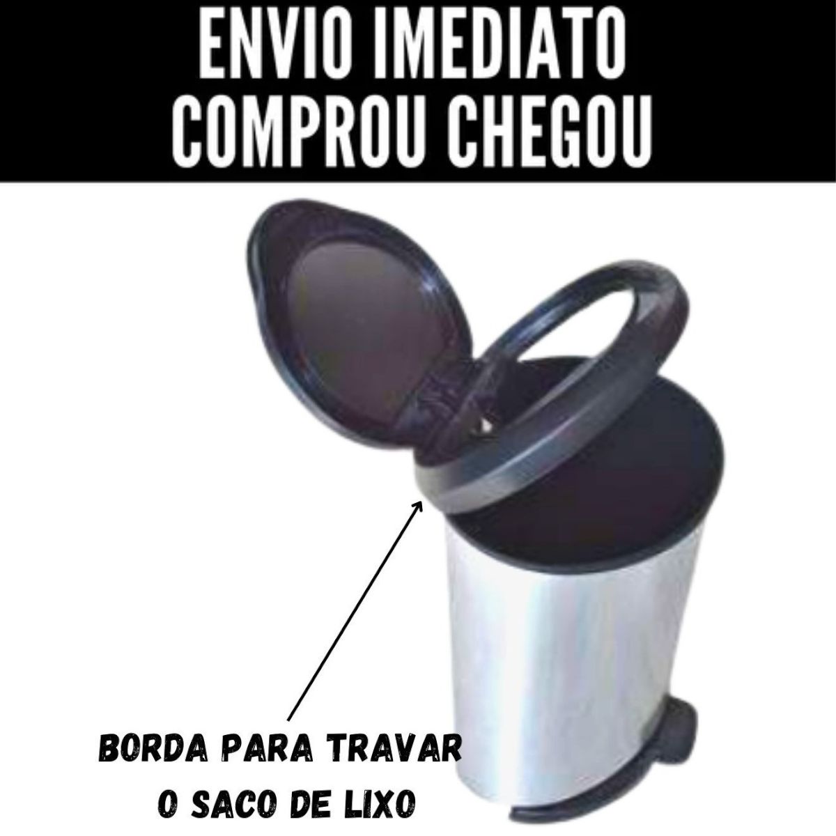 LIXEIRA RESISTENTE 20 LITROS CESTO DE LIXO PLÁSTICO INOX LABEL - Loja ...