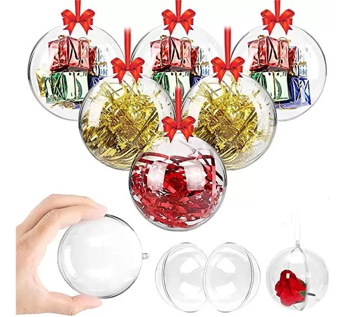 BOLINHA NATAL PORTA FOTO BOLA ESFERA ACRÍLICO PERSONALIZAR 7CM 36UN ...