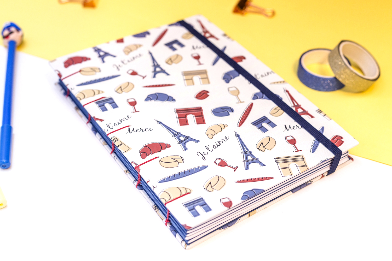 Caderno Bullet Journal Copta | Coleção Viagens | França - Make My Memo