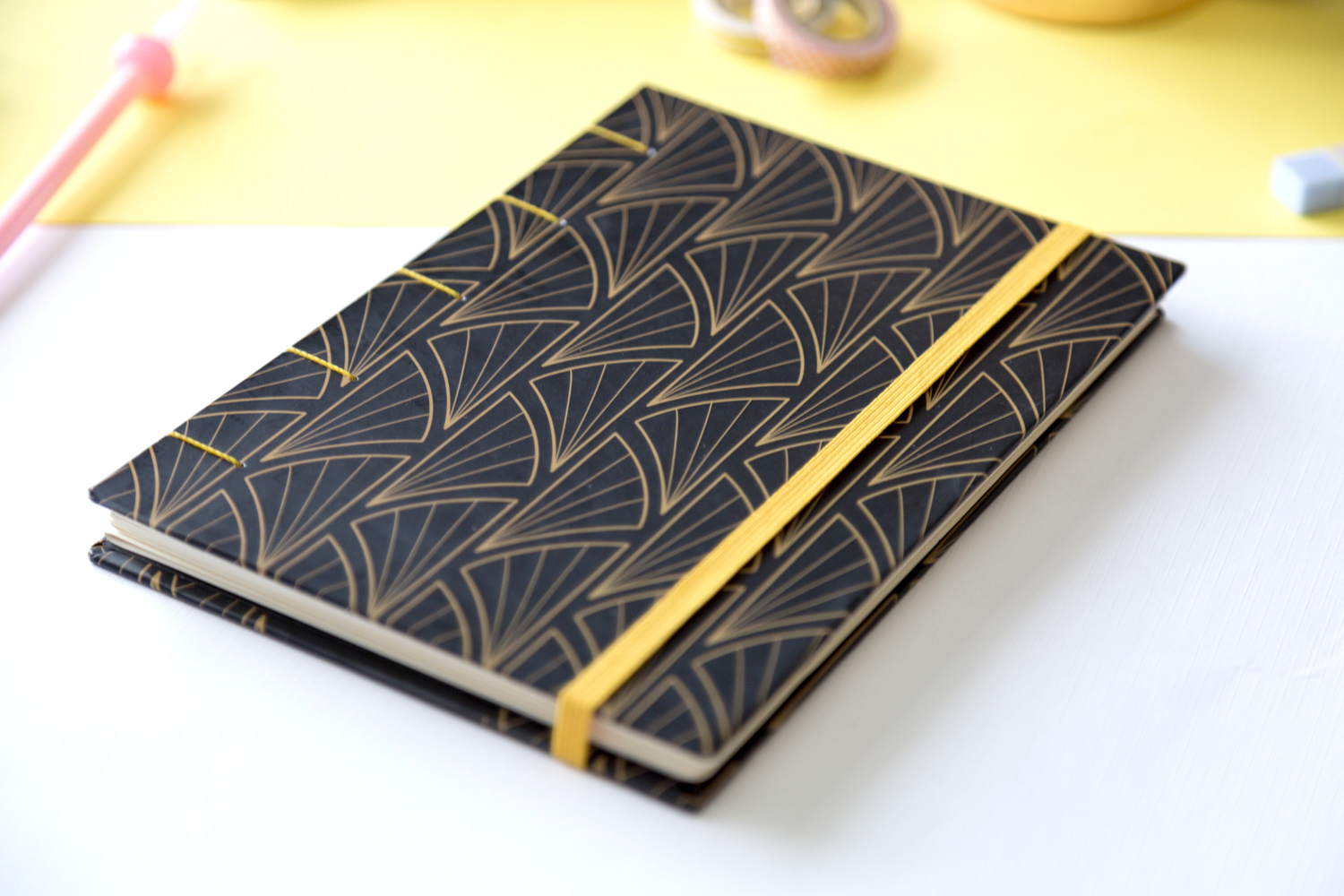 Caderno Sketchbook Copta | Art Deco Flores - Make My Memo