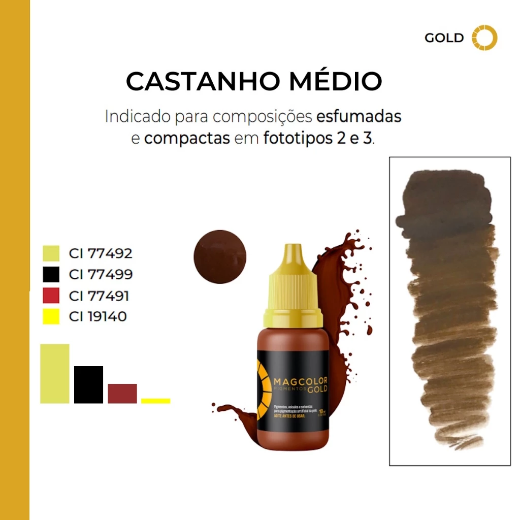 Pigmento Hibrido Linha Gold Mag Color 5mL - Tratti.me Cosméticos