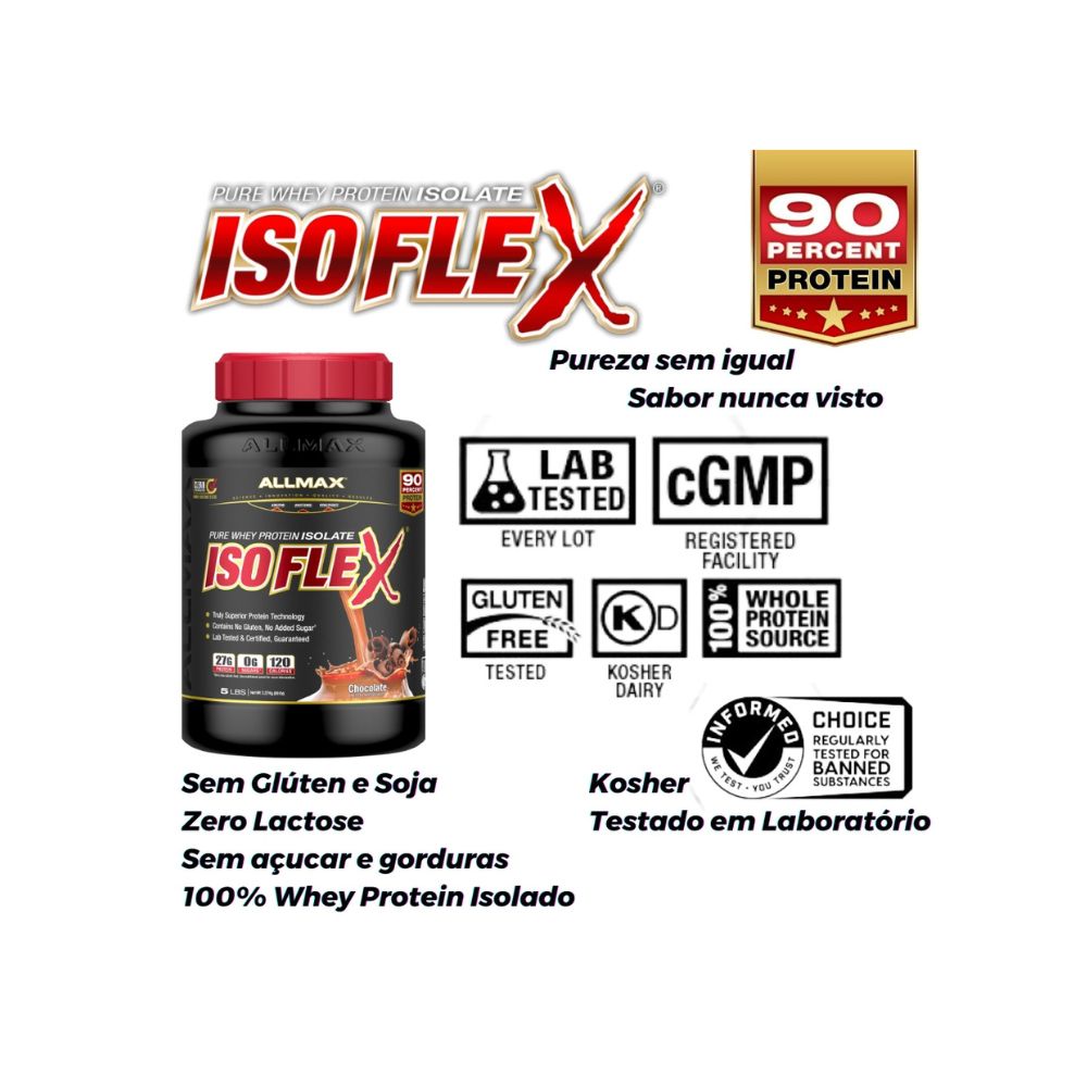 IsoFlex Whey Protein Isolado 2,2kg ChocolateAllmax Nutrition - EnergiaFitt