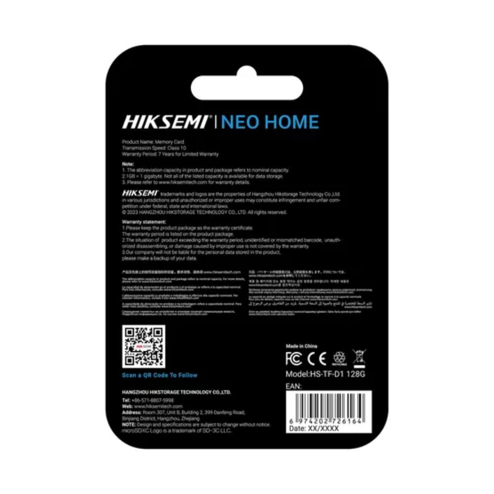 Cartão De Memória Hiksemi Neo Home 128GB MicroSdhc Classe 10 - KEYCASA