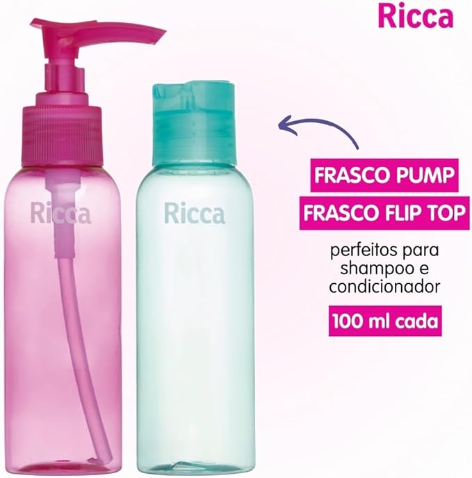 Conjunto com 3 Frascos de Viagem Ricca - 100ml | Ideal para Avião - Star Mix Prime - Brilhe como ...