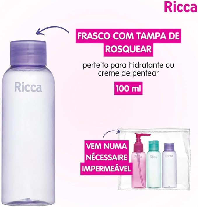 Conjunto com 3 Frascos de Viagem Ricca - 100ml | Ideal para Avião - Star Mix Prime - Brilhe como ...
