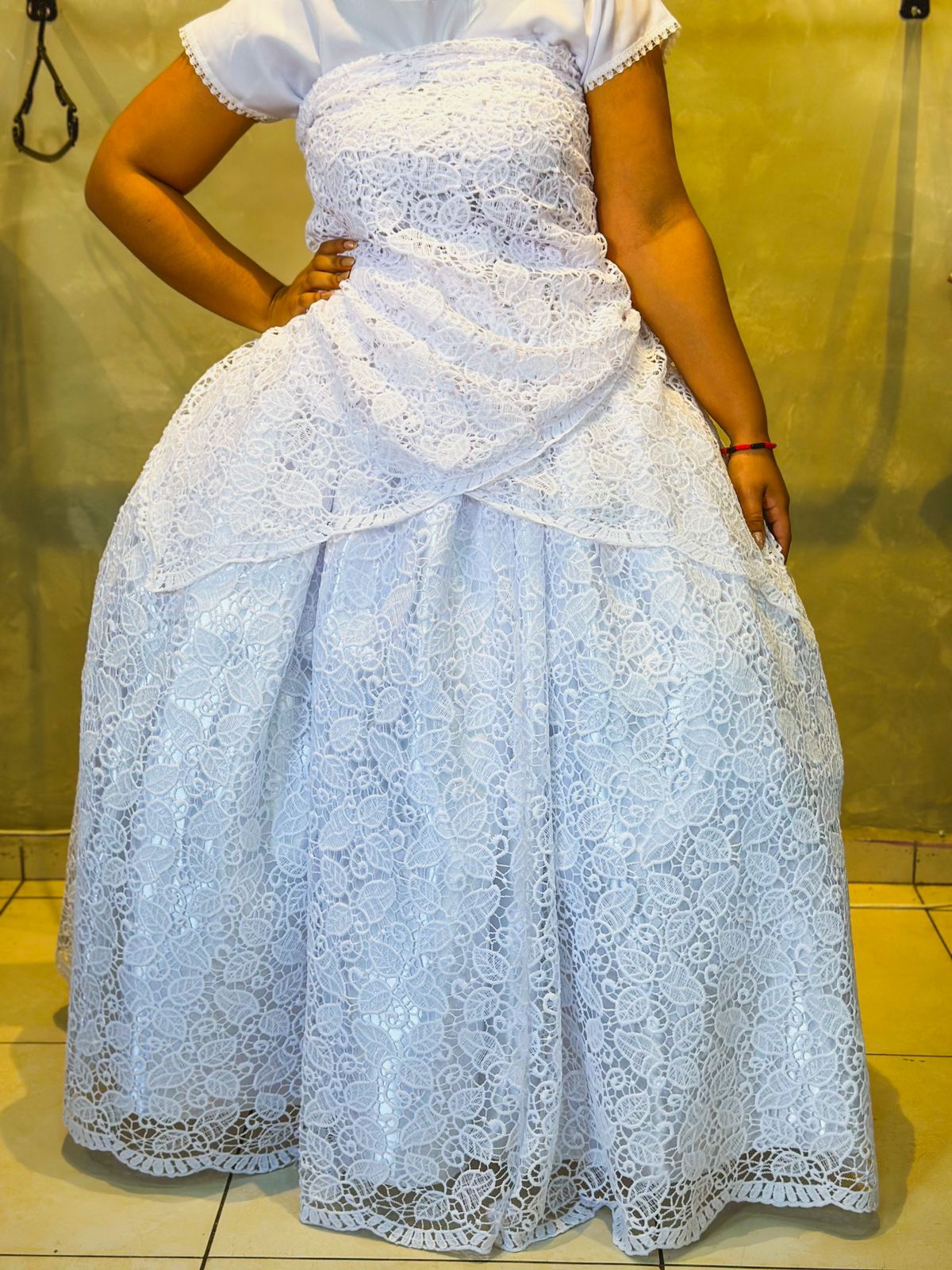 Conjunto de renda luxo branco 3 peças - Chamado de Fé