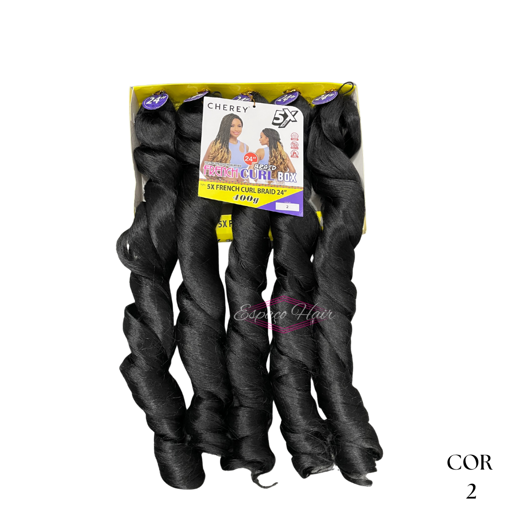 FRENCH CURL BOX - CHEREY - 5X 24" - TRANÇA COM CACHOS - ESPAÇO HAIR SLZ