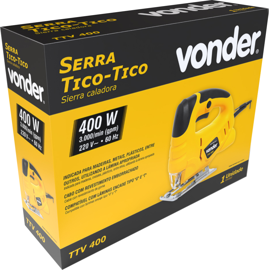 Serra tico-tico TTV 400 220 V~ VONDER 220 V~ Código: 6001400220 - Monakus Ferramentas Oferecendo ...