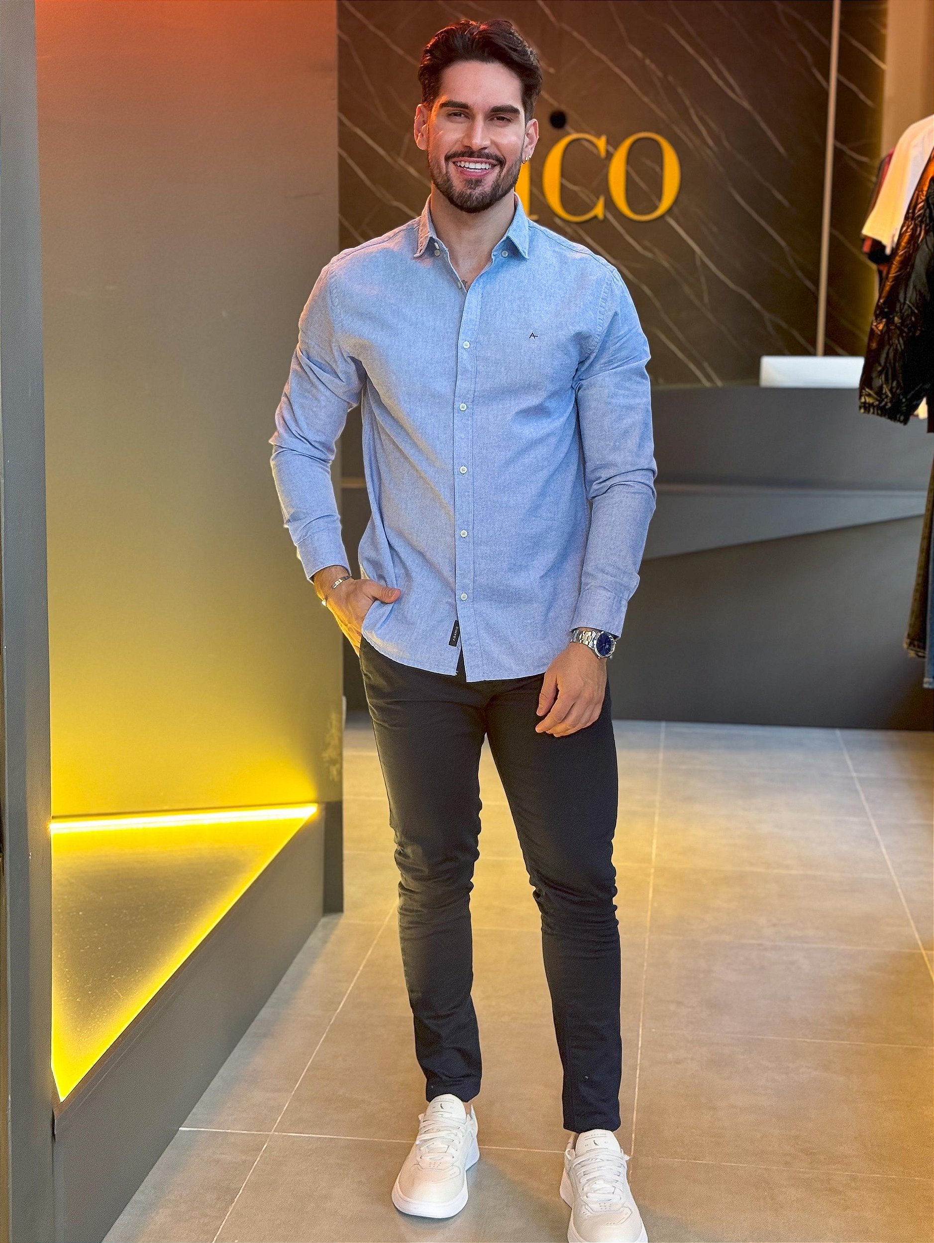 CAMISA ARAMIS SLIM OXFORD BUTTON DOWN ROYAL - USE RICO | Moda Masculina