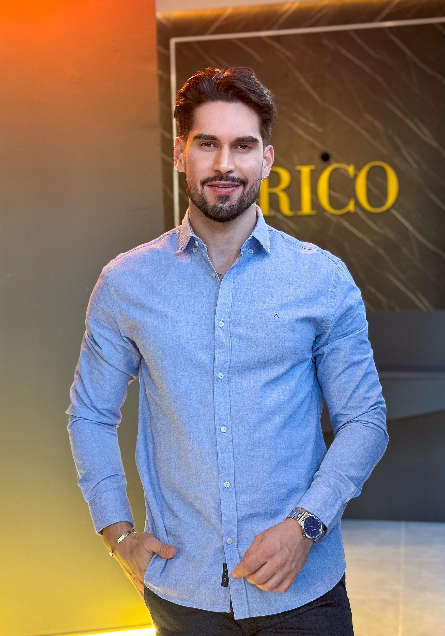 CAMISA ARAMIS SLIM OXFORD BUTTON DOWN ROYAL - USE RICO | Moda Masculina