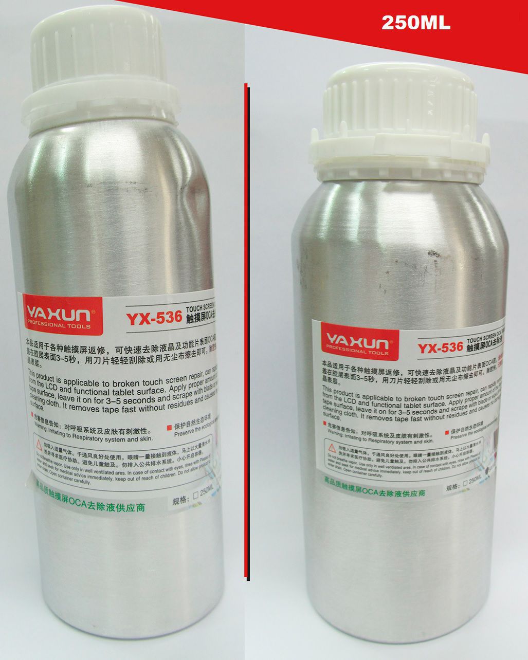Removedor de Cola Oca Profissional Yaxun YX 536 Alumínio 250ML - Brascell