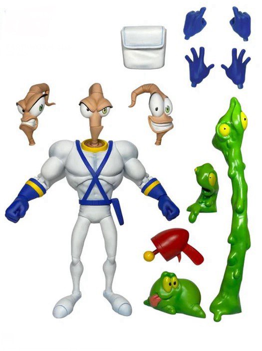 Action Figure Earthworm Jim With Snott - Original PDNA Toys - Cubo Nerd ...