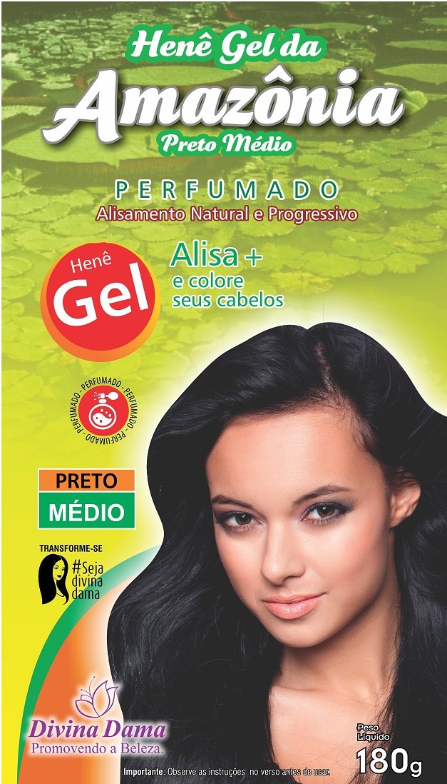 Amazônia Henê Gel Preto Médio - Divina Dama Cosméticos