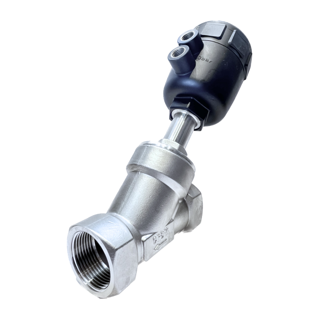 Válvula Pneumática Angular 1.1/2" NF Aço Inox 316 - Hambor Válvulas ...