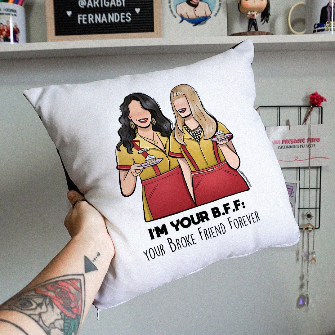Almofada 2 Broke Girls - Art Gaby Fernandes