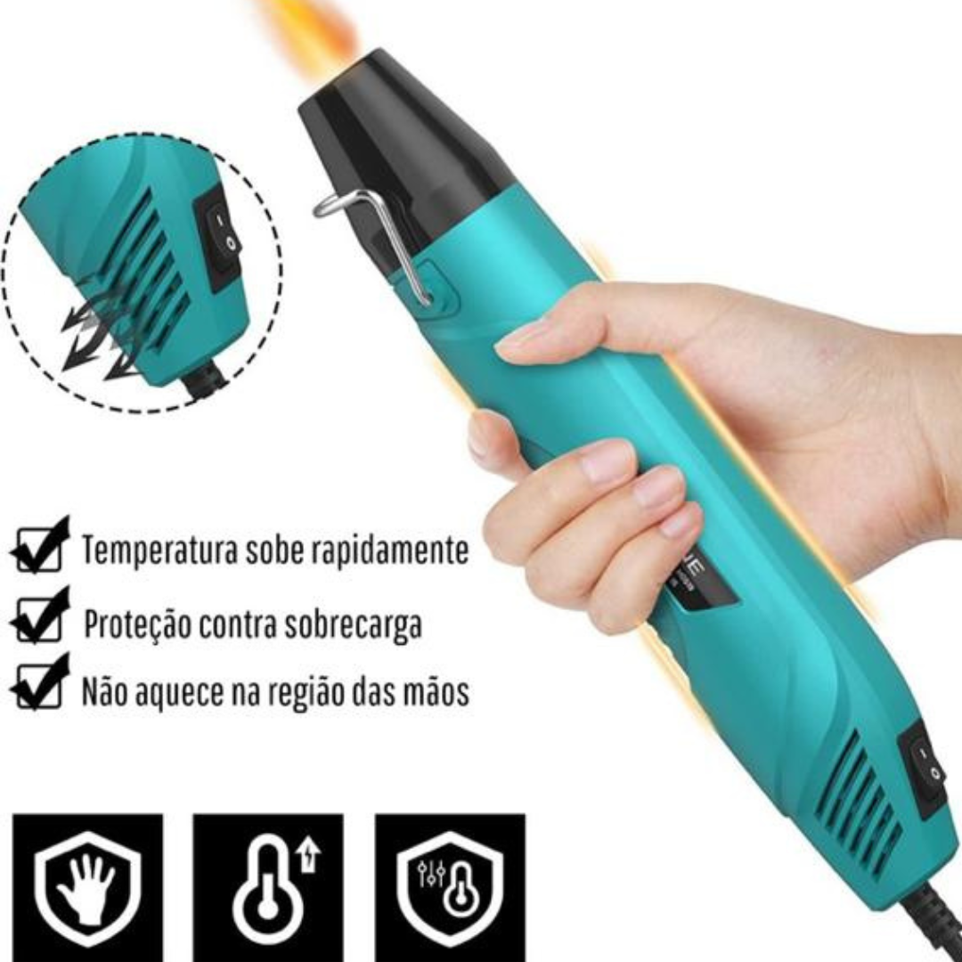 Soprador Térmico Com Bico 320w 110v De Ar Quente Portátil - Paris Essencias