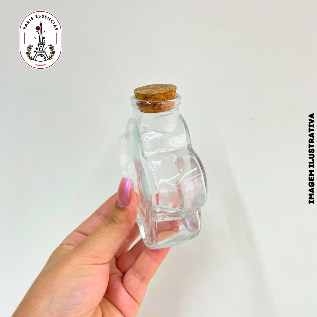 Vidro Decor Flor 120ml c/ Tampa Cortiça - (un) - Paris Essencias