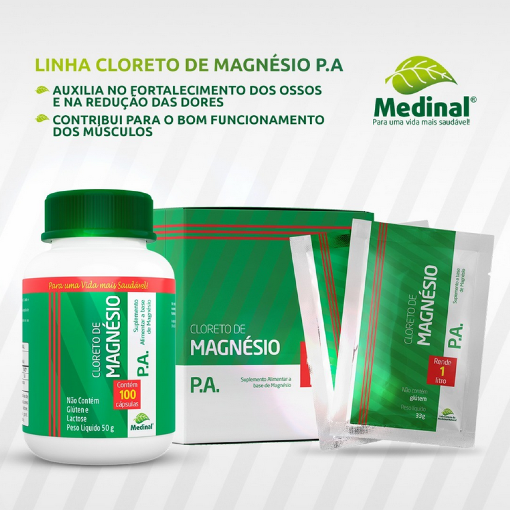Cloreto de Magnésio PA 500mg - 100 cápsulas - Medinal - Mille Grani ...