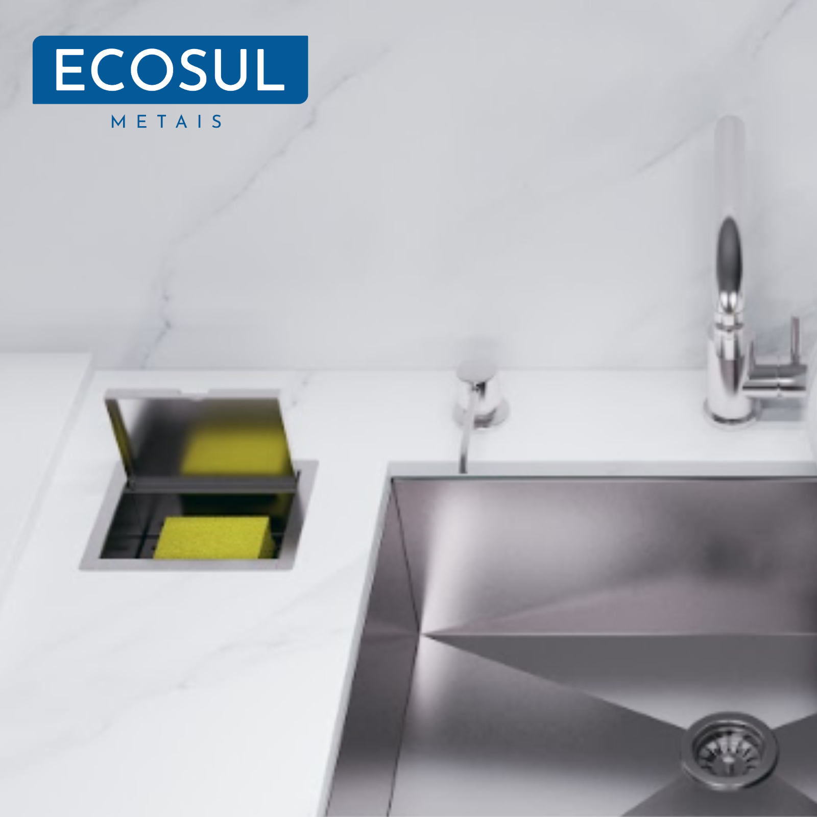 Porta Esponja e Sabão em Barra Aço Inox 304 - Ecosul Metais | Cuba inox ...