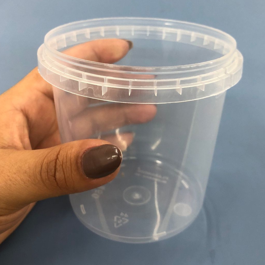 P460 - Pote Plástico Redondo Com Lacre 460 ml - 50 Unidades (Tampas ...