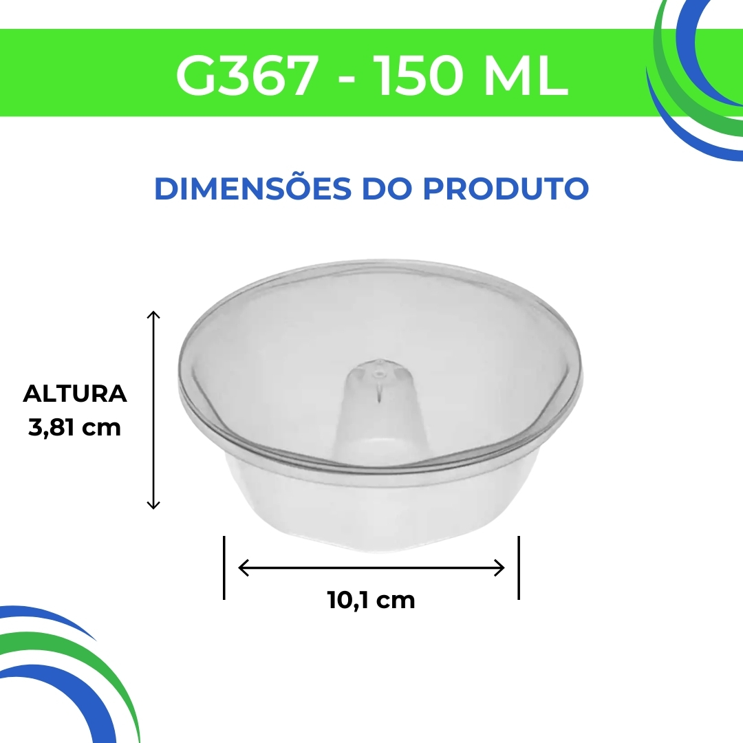 G367 - Embalagem Pudim 150ml Forneável Galvanotek 100 unidades ...